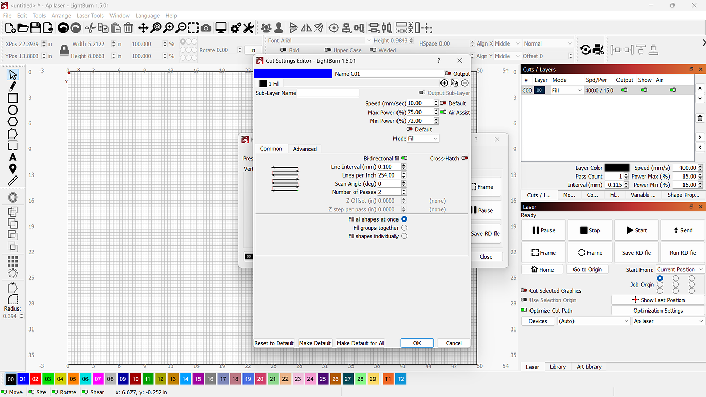 Materials testing and Interval testing - LightBurn Software Questions ...