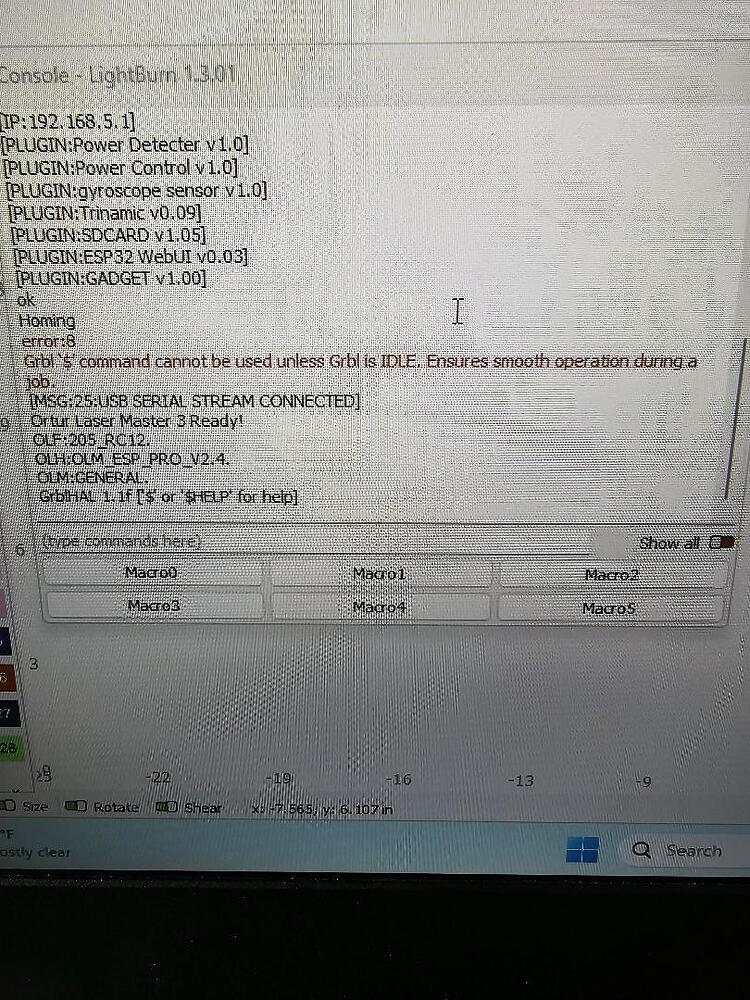 Error 8 message - OS Specific - LightBurn Software Forum