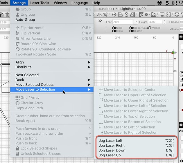 Move the laser using the arrow keys - LightBurn Software Questions ...