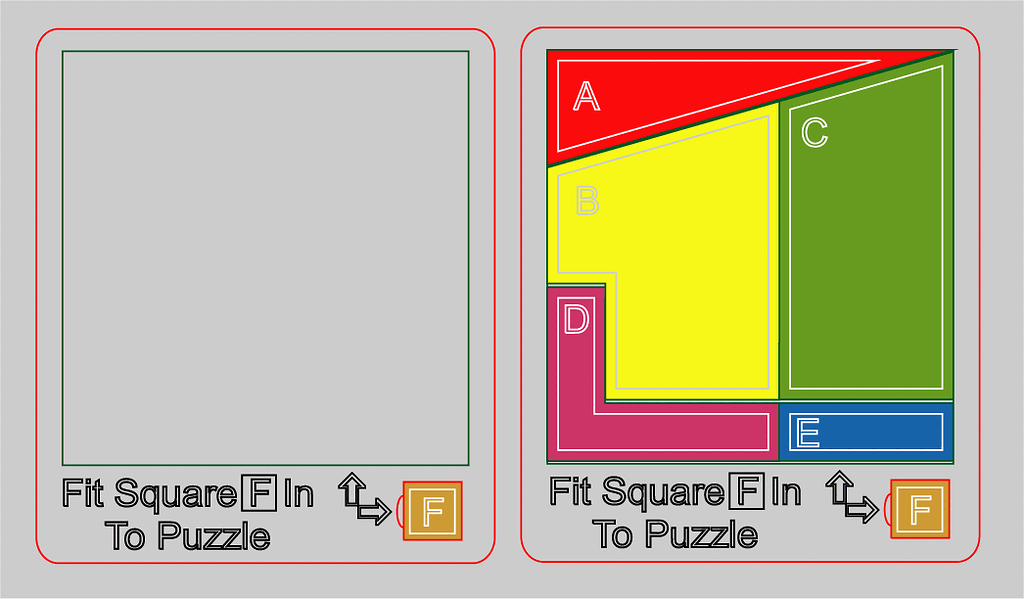 Missing Square Puzzle- .120 wood, engraved and cut, it cut and worked ...