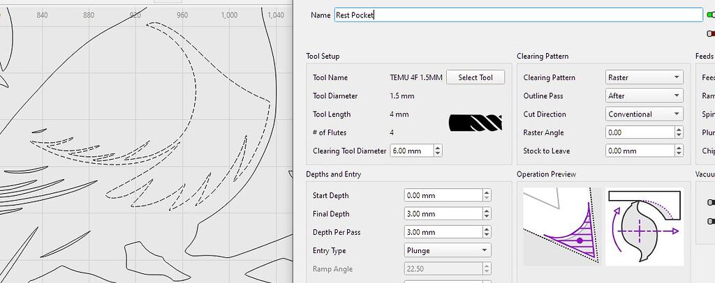 Rest pocket issue or preview problem - MillMage Software Questions - LightBurn Software Forum