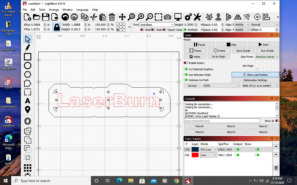 Laser lightburn 0.9.18 busy? preventing operation of laser - Tips and ...