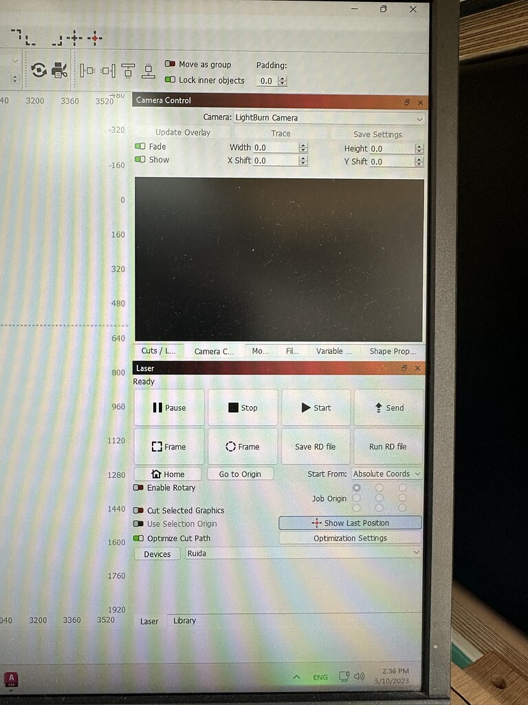 Camera not displaying after version update to 1.4 - Cameras - LightBurn Software Forum