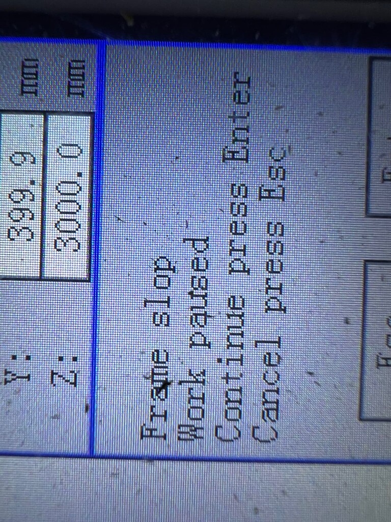 FRAME SLOP :Using Rotary, hit: start Get: FRAME SLOP