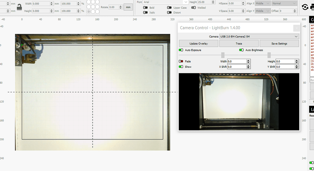 Camera live view VS Overlay - LightBurn Hardware Compatibility - LightBurn Software Forum