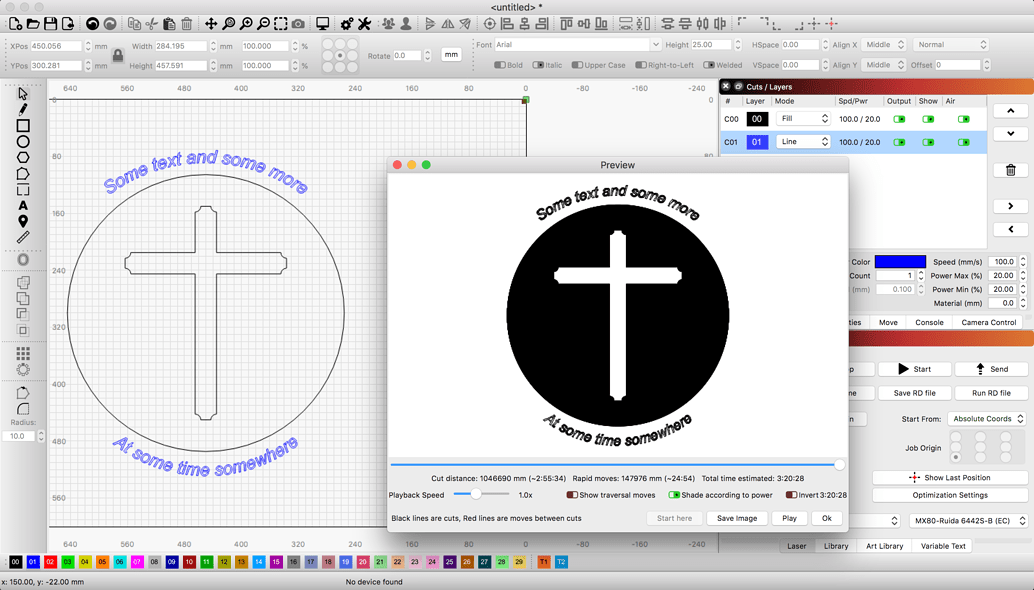 Fill Between Two Objects LightBurn Software ions LightBurn 