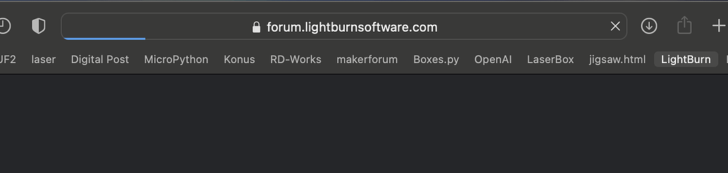 Lightburn forum side hangs some time using Safari Browser (MacOS) - OS Specific - LightBurn ...