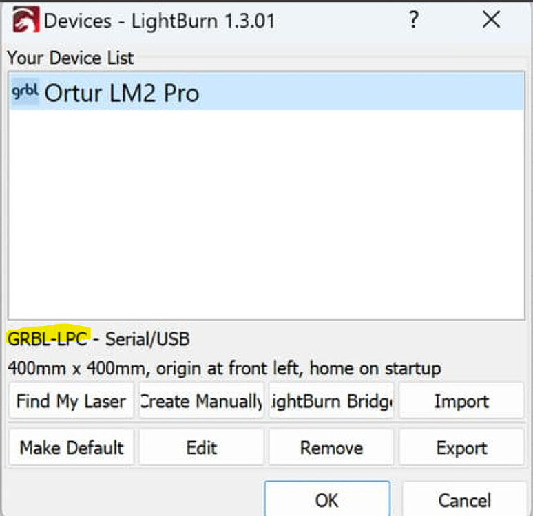 Missing Constant Power Mode Selection In Light Burn Settings Lightburn Software Questions 