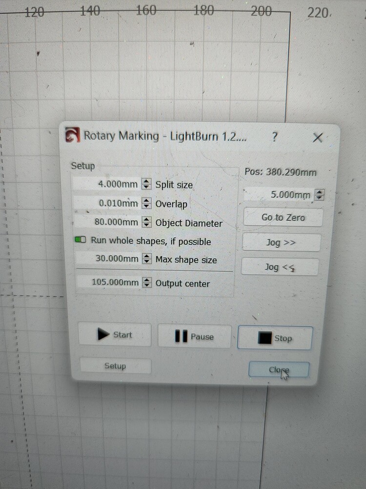 Lightburn Settings For Rotary/YETI - Galvo - LightBurn Software Forum