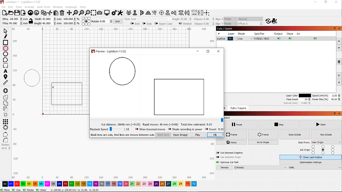 Light burn update 1.1.01 and 1.1.02 Preview now shows items not on bed ...