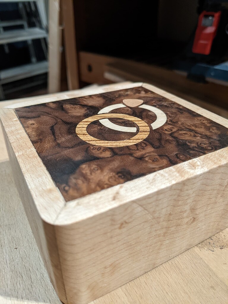 Ring box for wedding, marquetry/inlay - Finished Creations - LightBurn ...