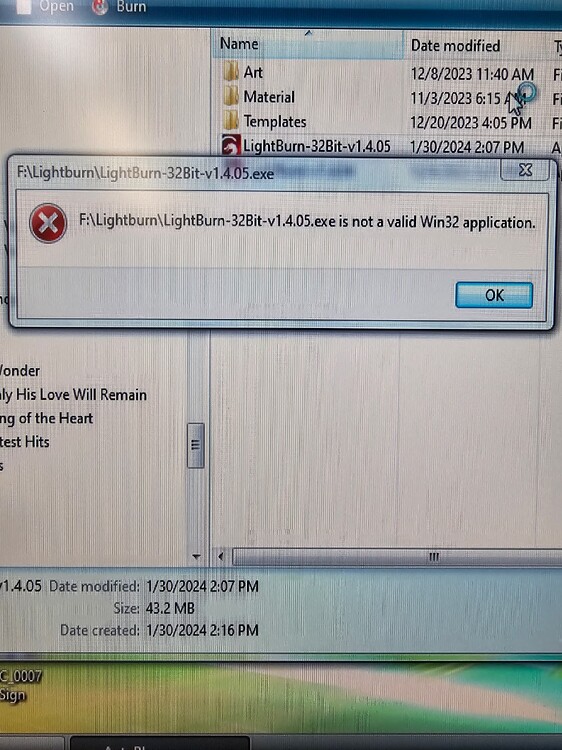 Lightburn not a valid Win32 application? - OS Specific - LightBurn Software Forum