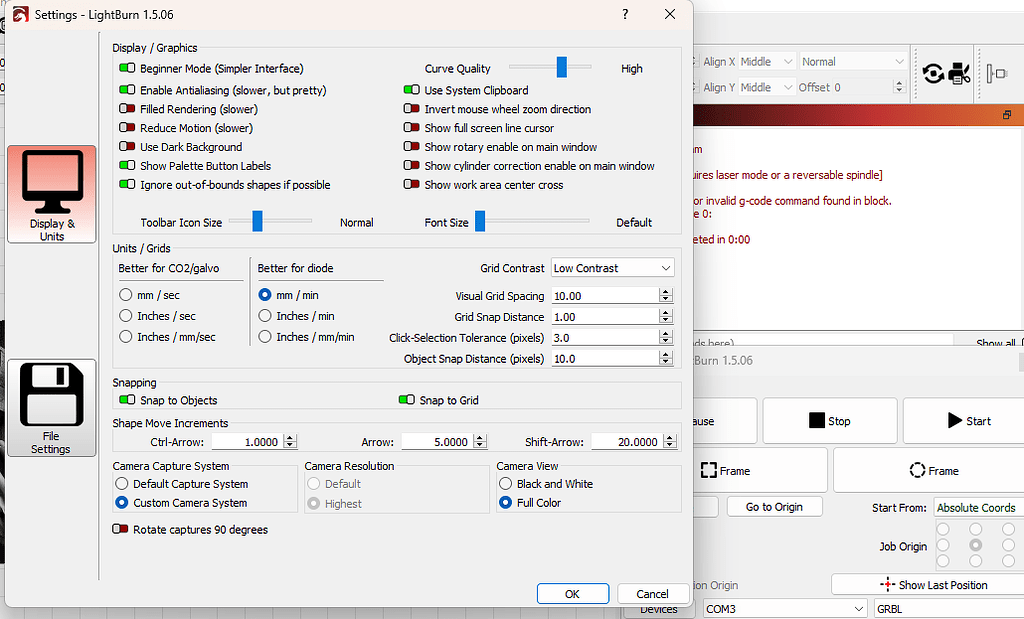 Lightburn unsupported or invalid g-code command found in block - LightBurn Software Questions ...