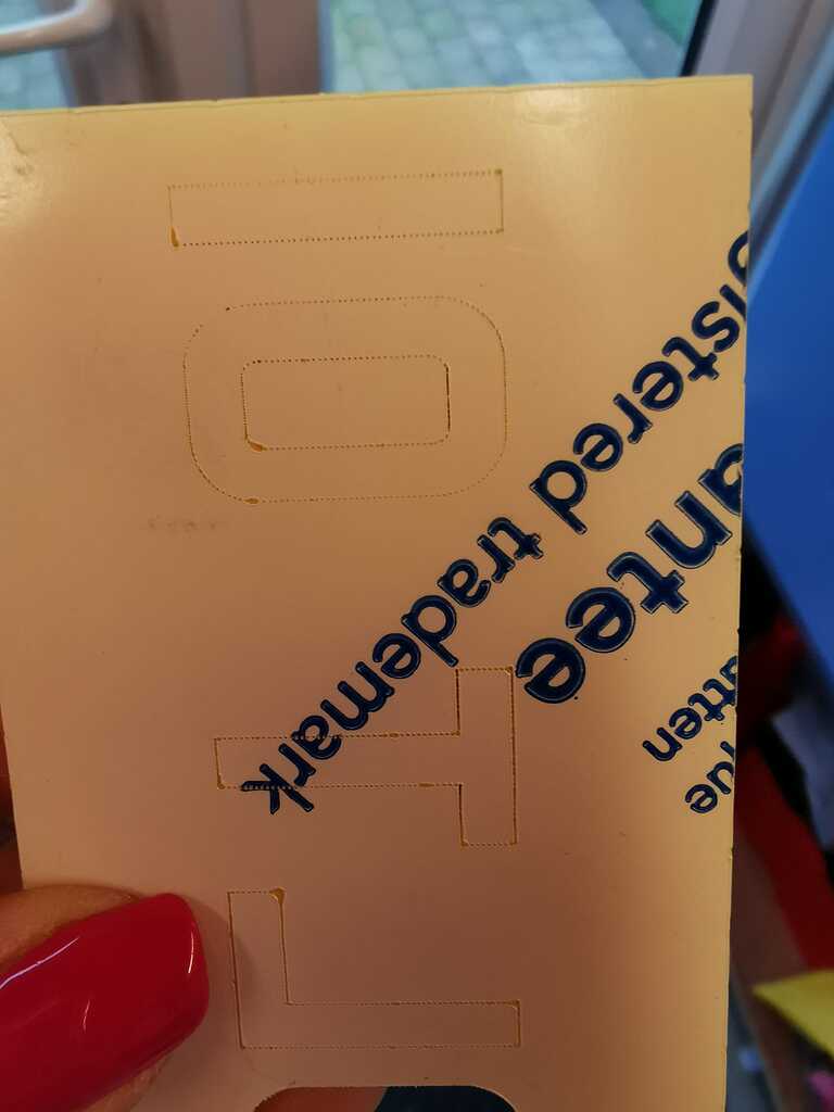 Dotted Lines Being Cut On Co2 Laser Ruida Controllers Lightburn Software Forum