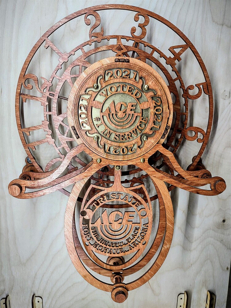 No clock hands, the dial/clock face turn counter clockwise behind a a ...