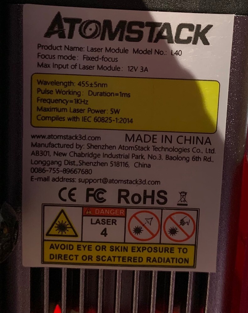 L40 Engraving anodized Aluminum - Atomstack - LightBurn Software Forum