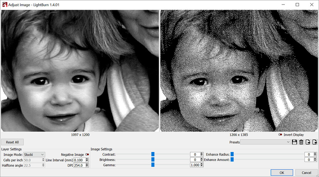 Greyscale vs. Dithering with a Diode Laser - GRBL - LightBurn Software ...