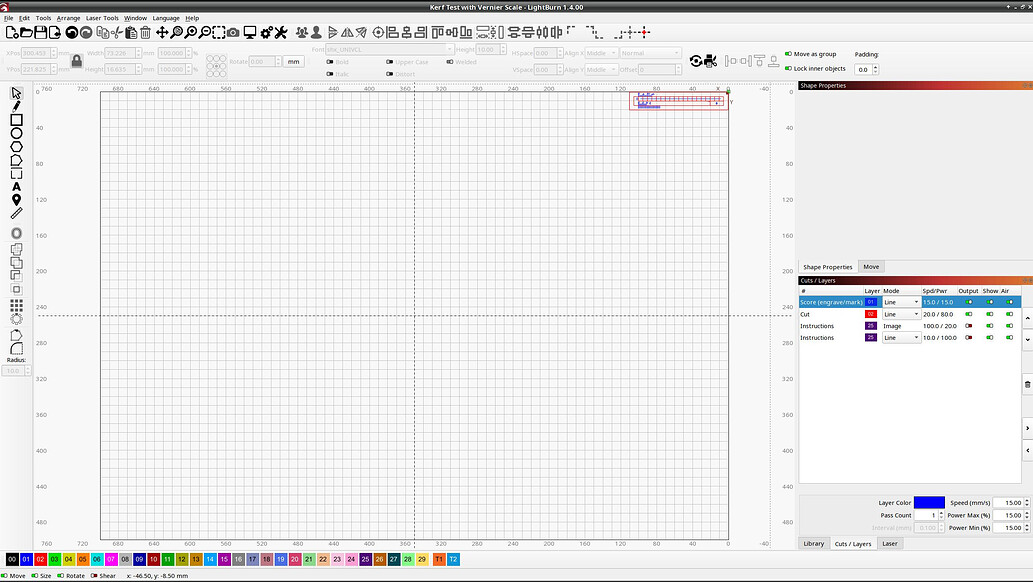 Kerf Offset test: with built-in vernier scale for accuracy, no tools ...