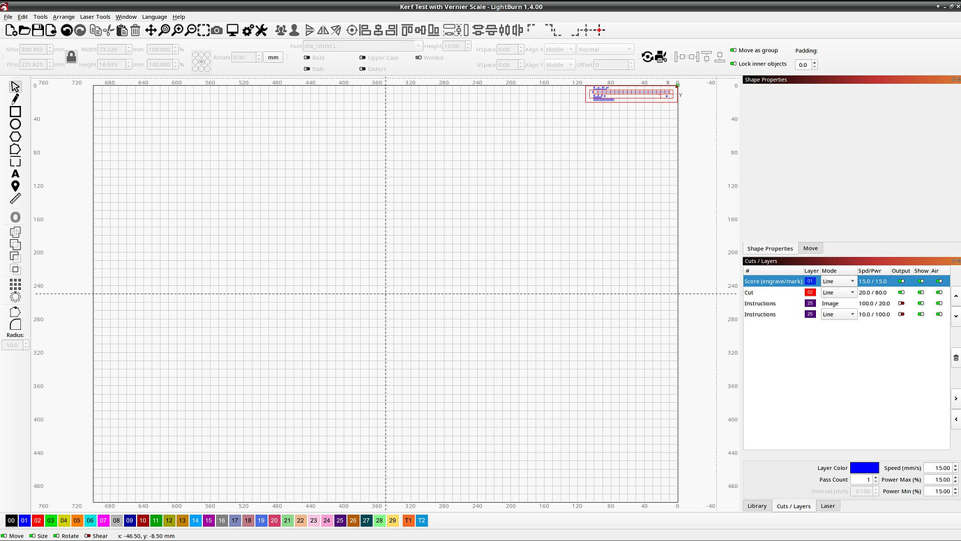 Kerf Offset test: with built-in vernier scale for accuracy, no tools ...