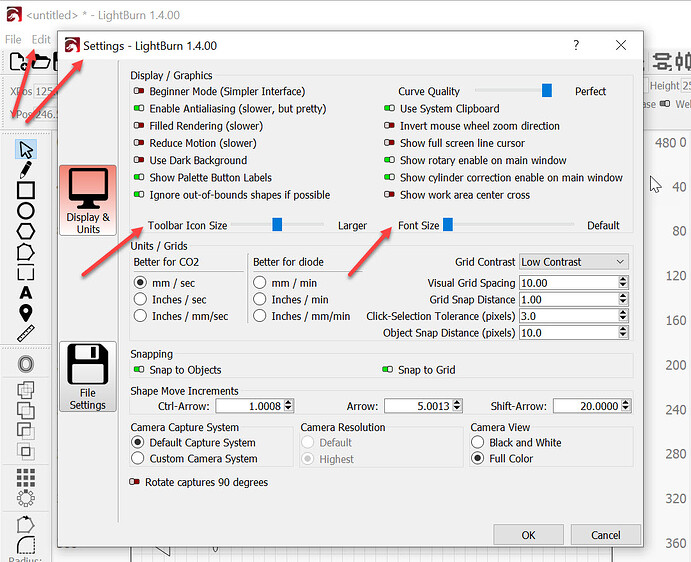 Tiny lightburn menu and layout - LightBurn Software Questions - LightBurn Software Forum