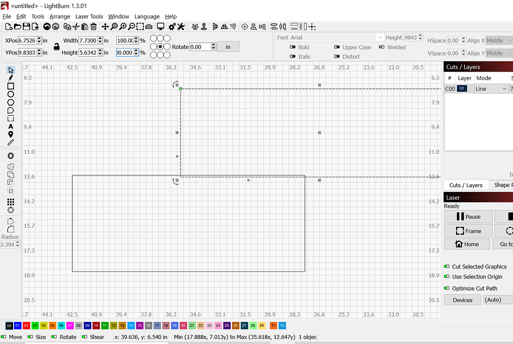 X/Y pos and width/height display too small - LightBurn Software ...