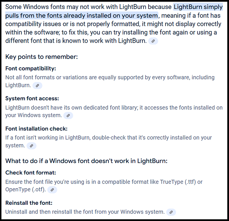 LB not showing all the fonts installed on my Windows system - OS Specific - LightBurn Software Forum