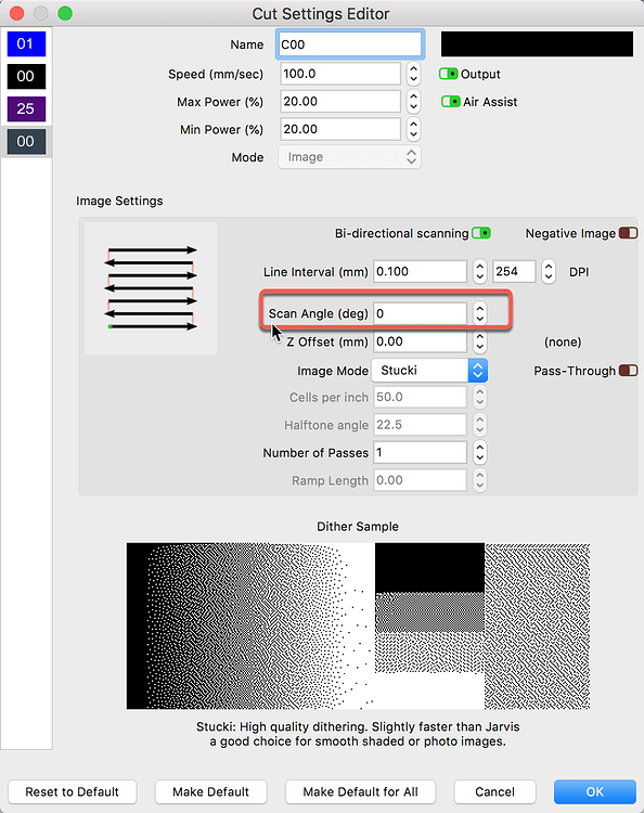 Scan angle option missing? - LightBurn Software - LightBurn Software Forum