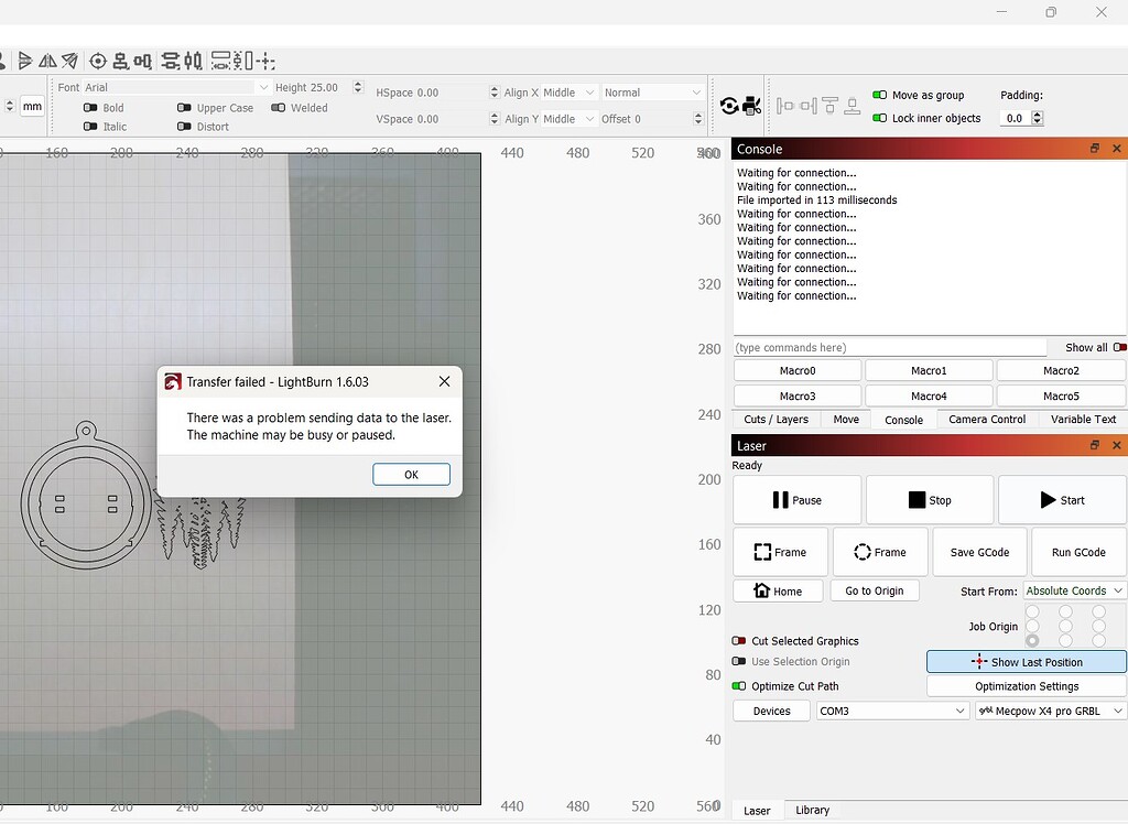 Waiting for connection... issue - LightBurn Software Questions ...