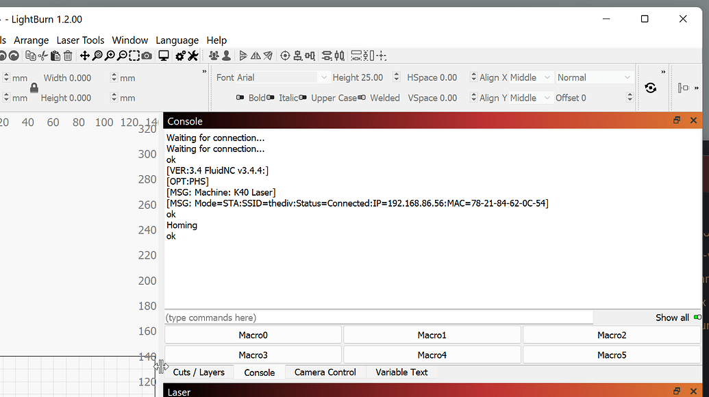 FluidNC and LB1.1 not connecting - LightBurn Hardware Compatibility - LightBurn Software Forum