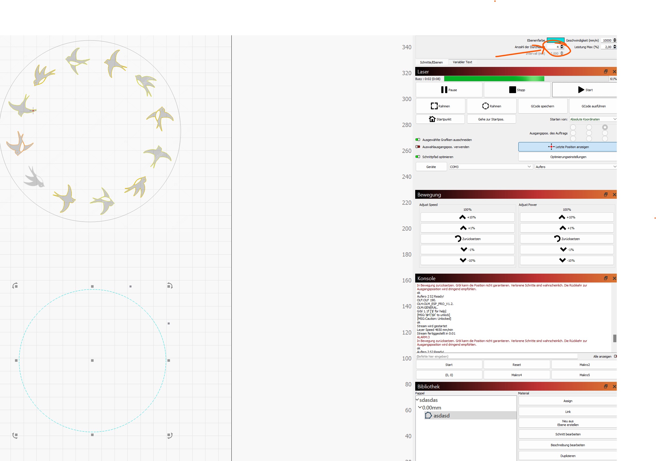 [Bug] Wong Values at Progress Bar - LightBurn Software Questions ...