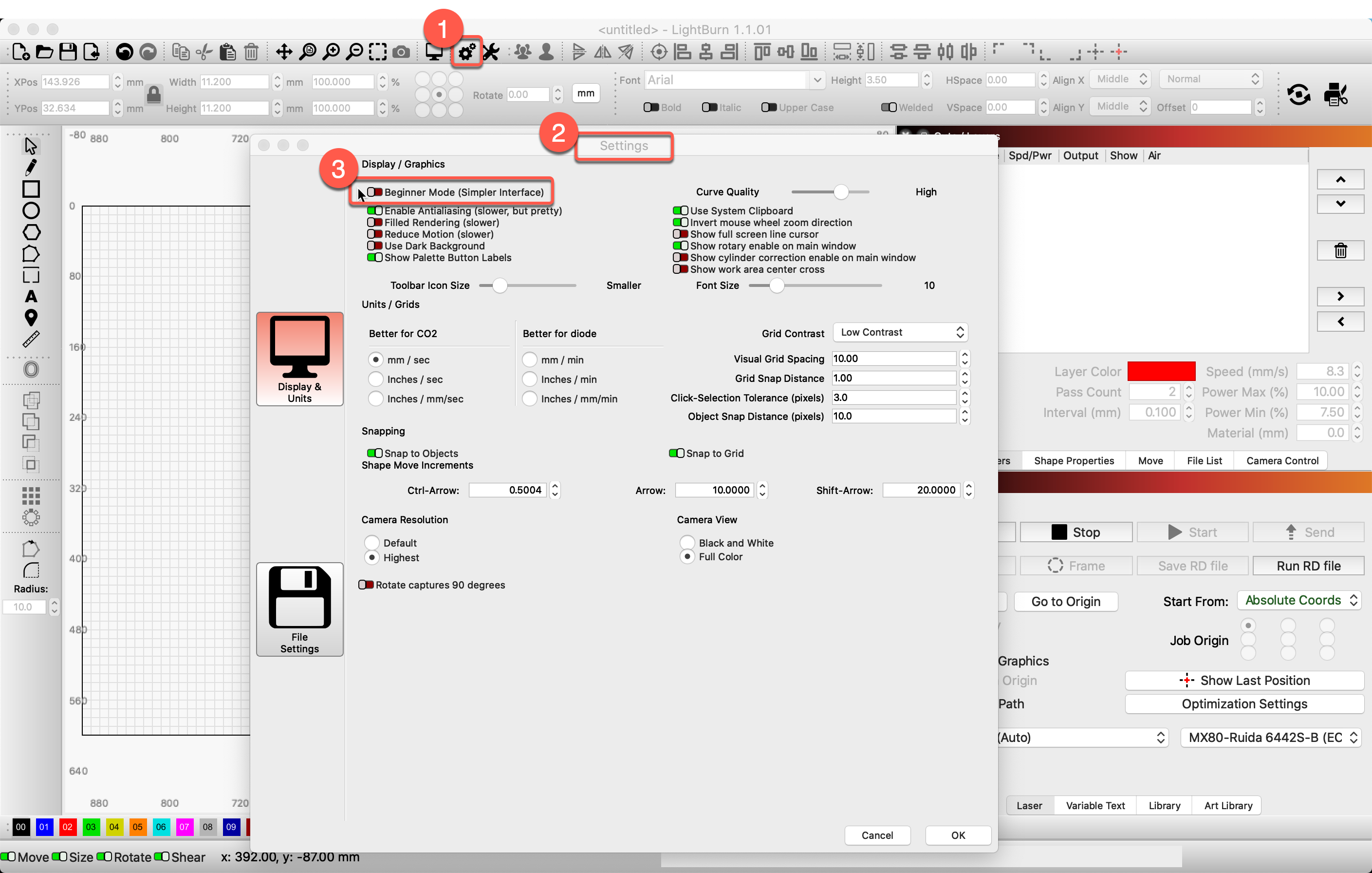 How to get my software out of Beginner mode? - LightBurn Software Questions - LightBurn Software ...