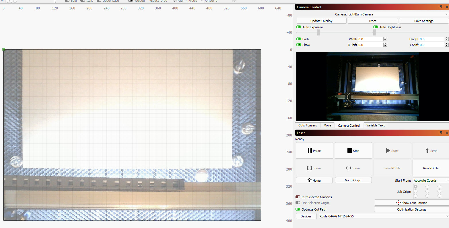 Camera issue - overlay cut off at top - Cameras - LightBurn Software Forum Camera issue - overlay cut off at top - Cameras - LightBurn Software Forum