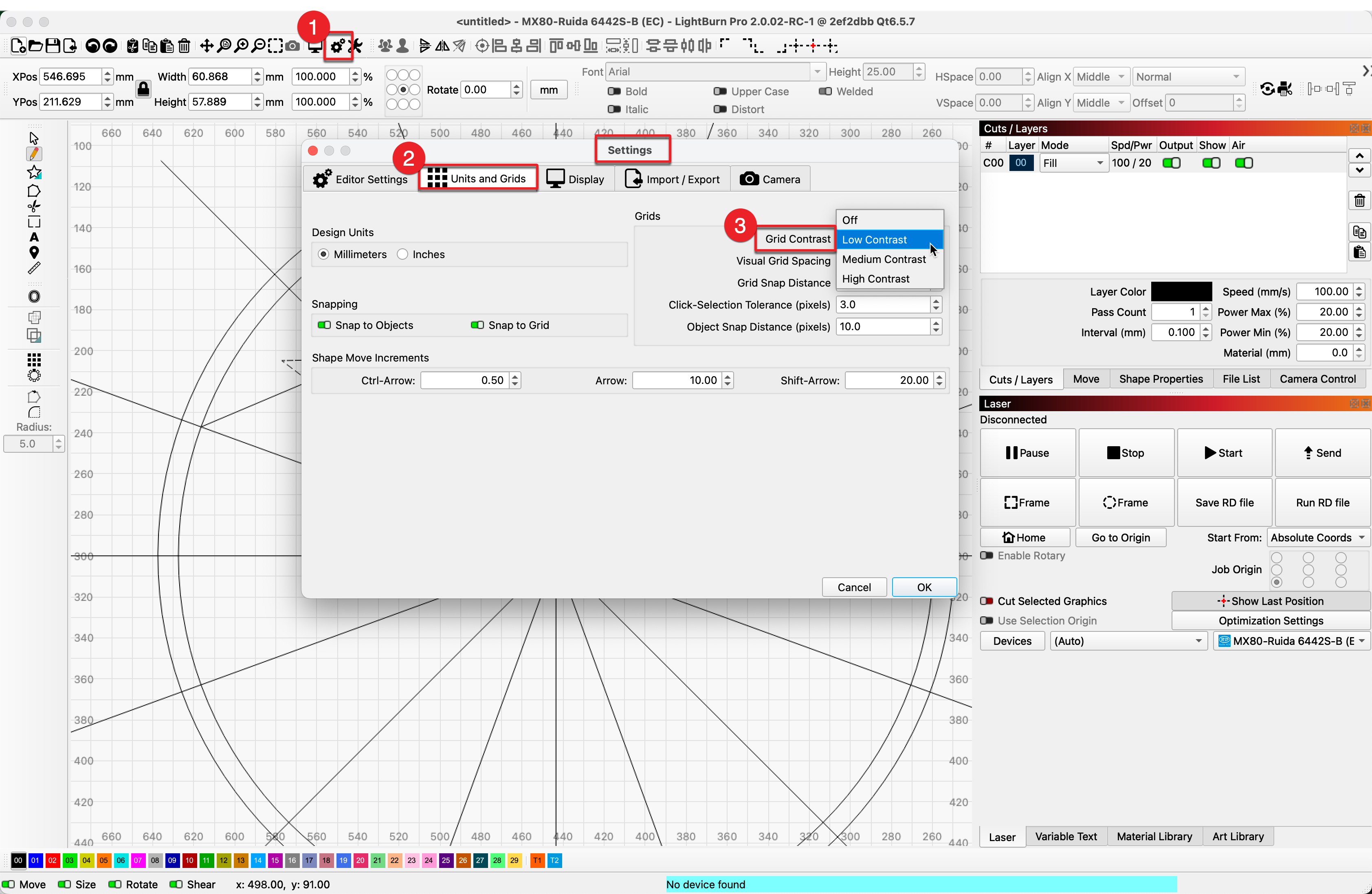 Display grid problem - Tips and Tricks - LightBurn Software Forum