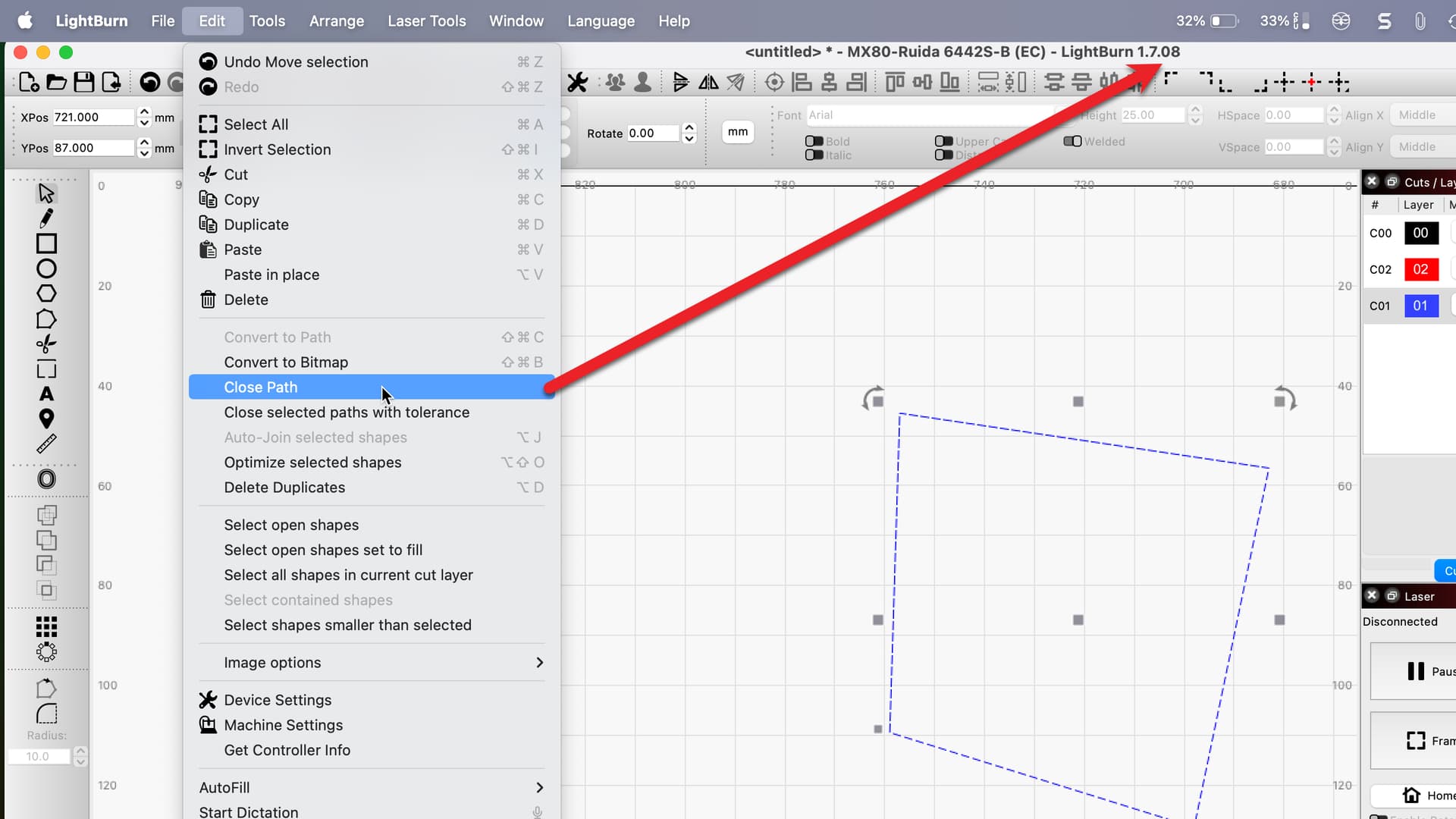 Shaped not closed Lightburn 2.0 - LightBurn Software Questions ...