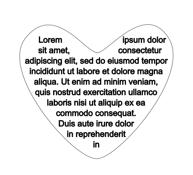 Text lyrics Inside A Heart Shape 2 By Berainlb LightBurn