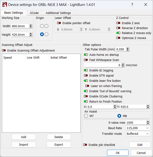 [SOLVED] Lightburn thinks workspace exists outside of lase cutter's ...
