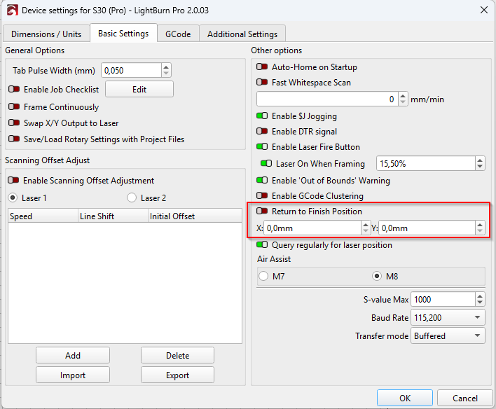Missing buttons "Set Endingposition" - LightBurn Software Questions - LightBurn Software Forum