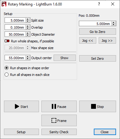 Hotkey to start engraving with rotary - Tips and Tricks - LightBurn ...