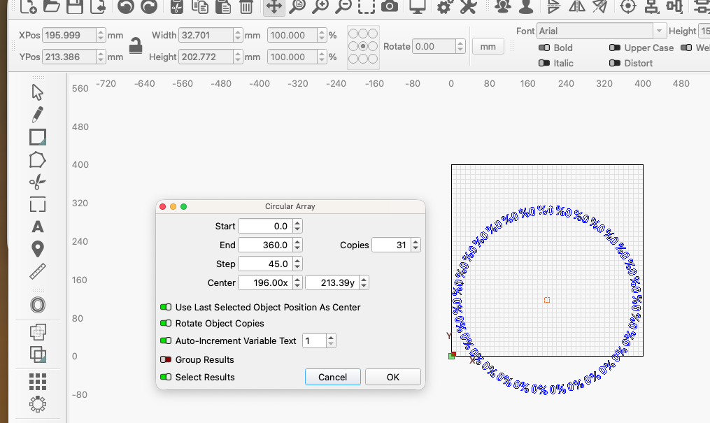 Circular Array variable Text - LightBurn Software Questions - LightBurn Software Forum