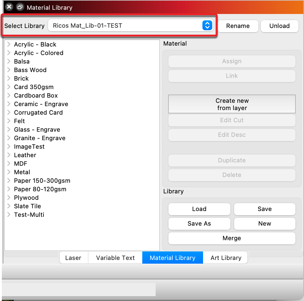 Trouble creating a Material_Library - LightBurn Software Questions ...