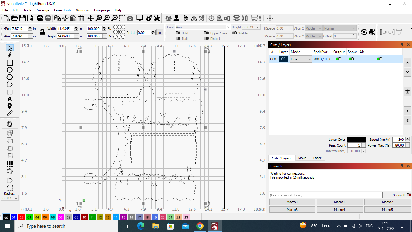 Changing shape of job, when punching offset setting - LightBurn ...