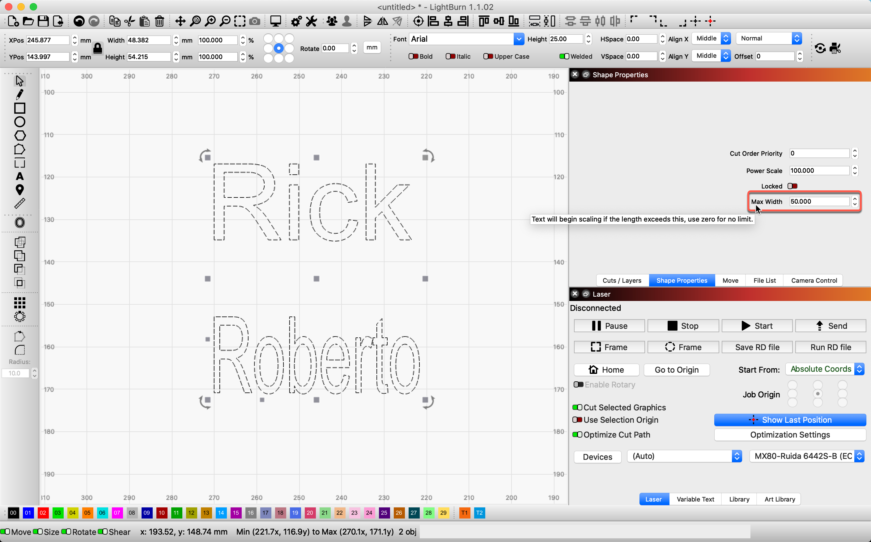 How To Make Every Item A SPECIFIC Width scale Appropriate LightBurn 