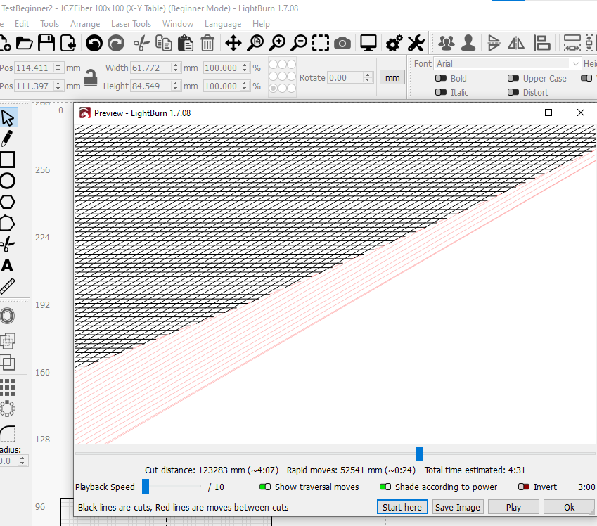 Advanced vs Beginner mode wildly different times and results - LightBurn Software Questions ...