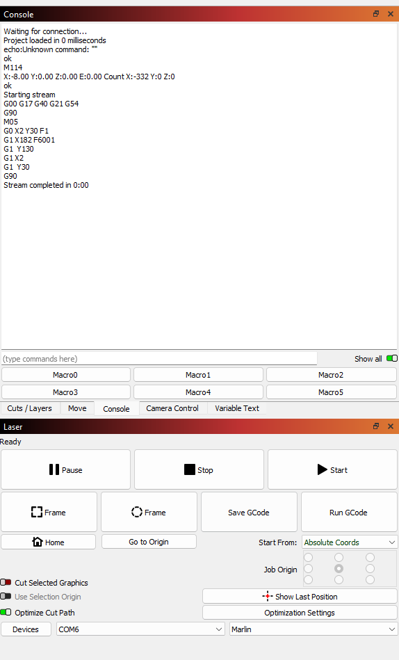 Connection problem or what? - LightBurn Software Questions - LightBurn Software Forum