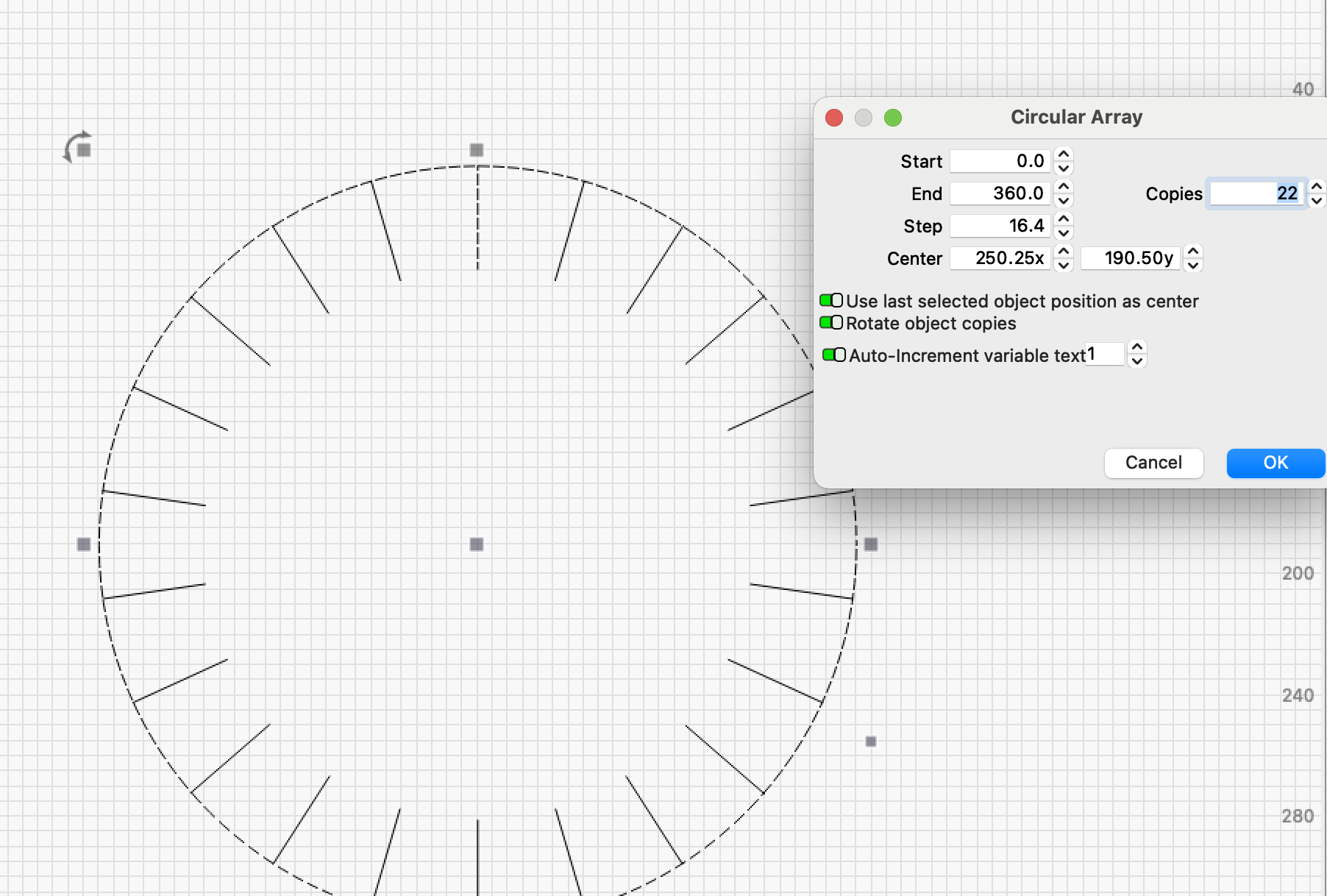 How to add cuts around a circle so that they can be folded? - LightBurn ...