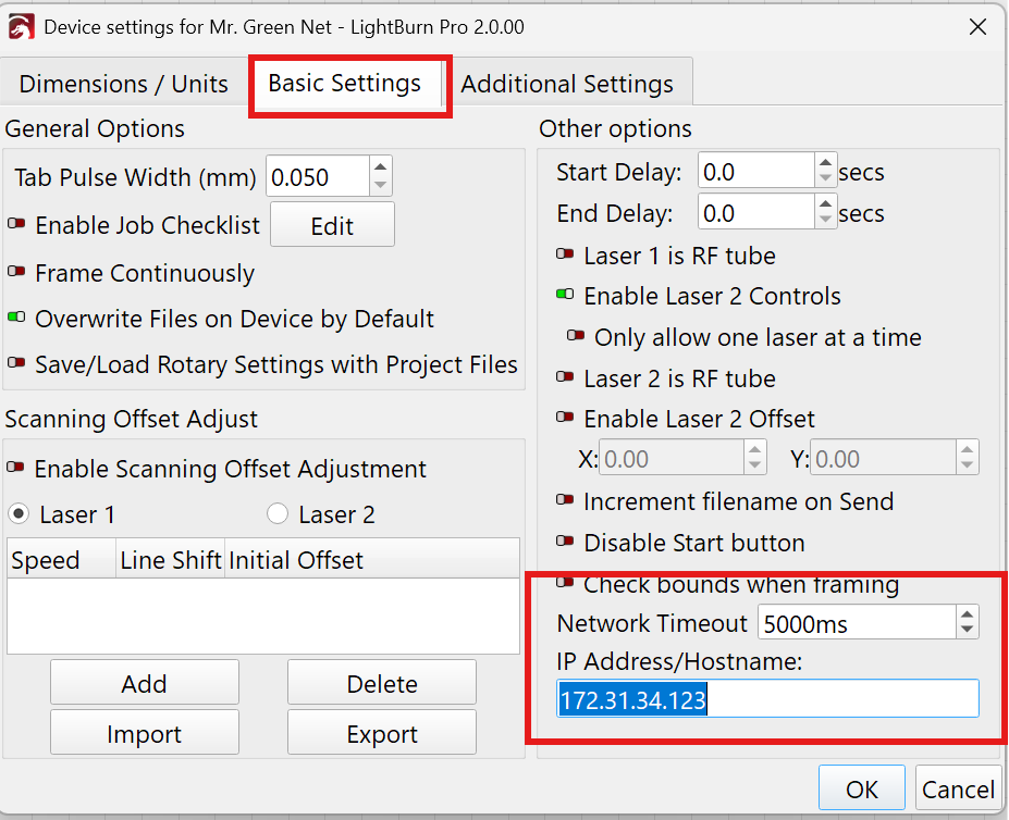 Version 2.0 BUG. machine stopped working via LAN connection - LightBurn Software Questions ...