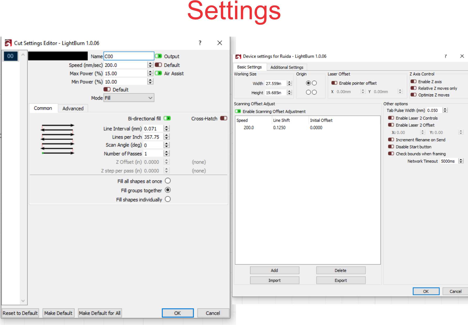 Trouble with saved file when using scanning offset - LightBurn Software Questions - LightBurn ...
