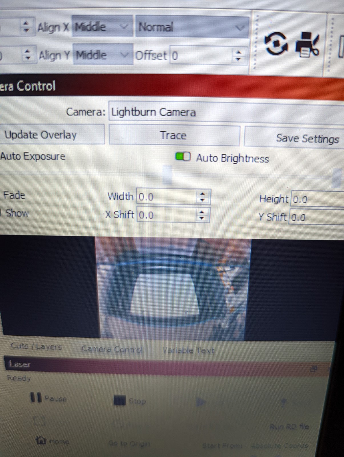 Cant do a 2nd Camera calibration - LightBurn Hardware Compatibility ...