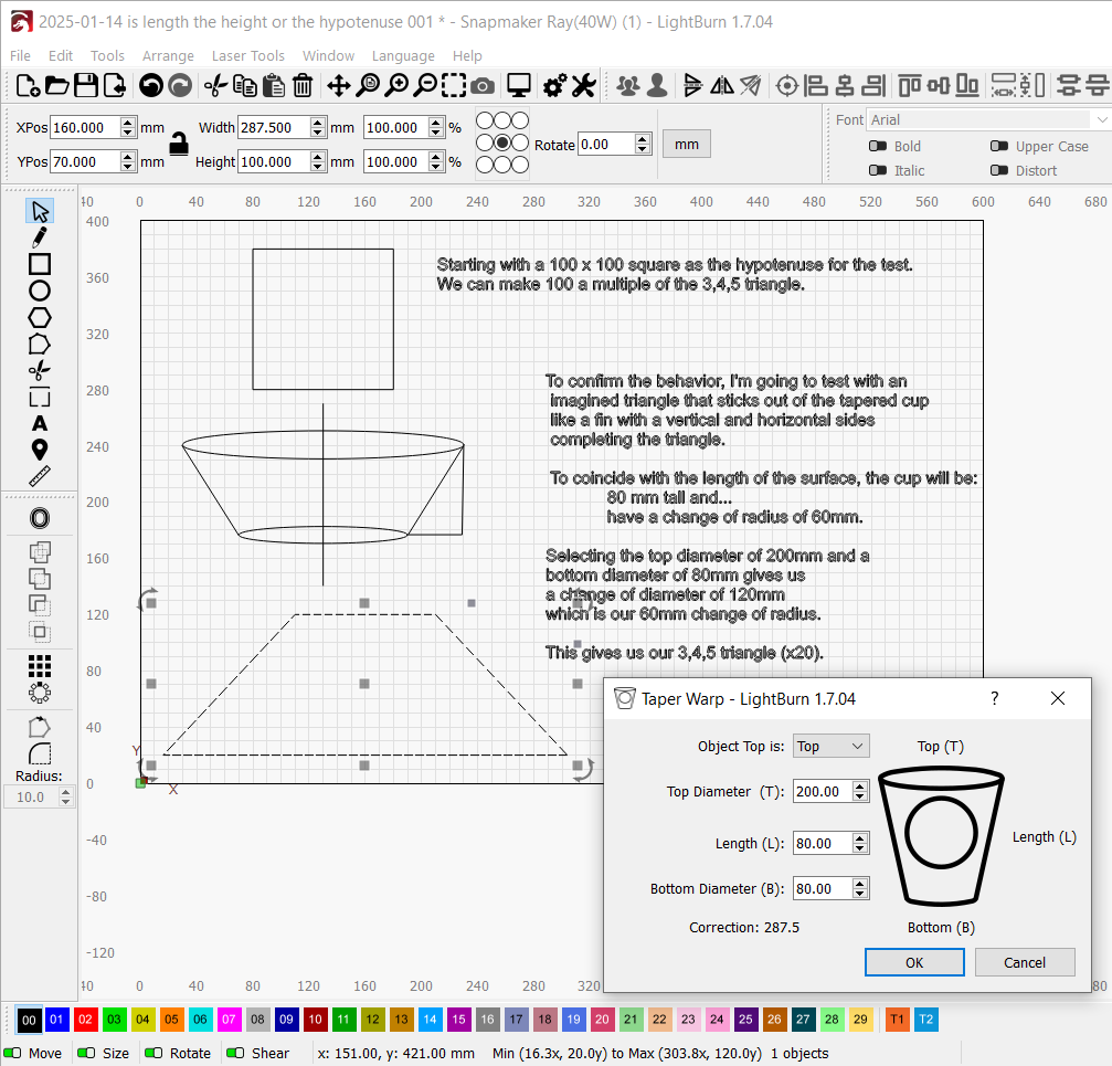 taper length formula