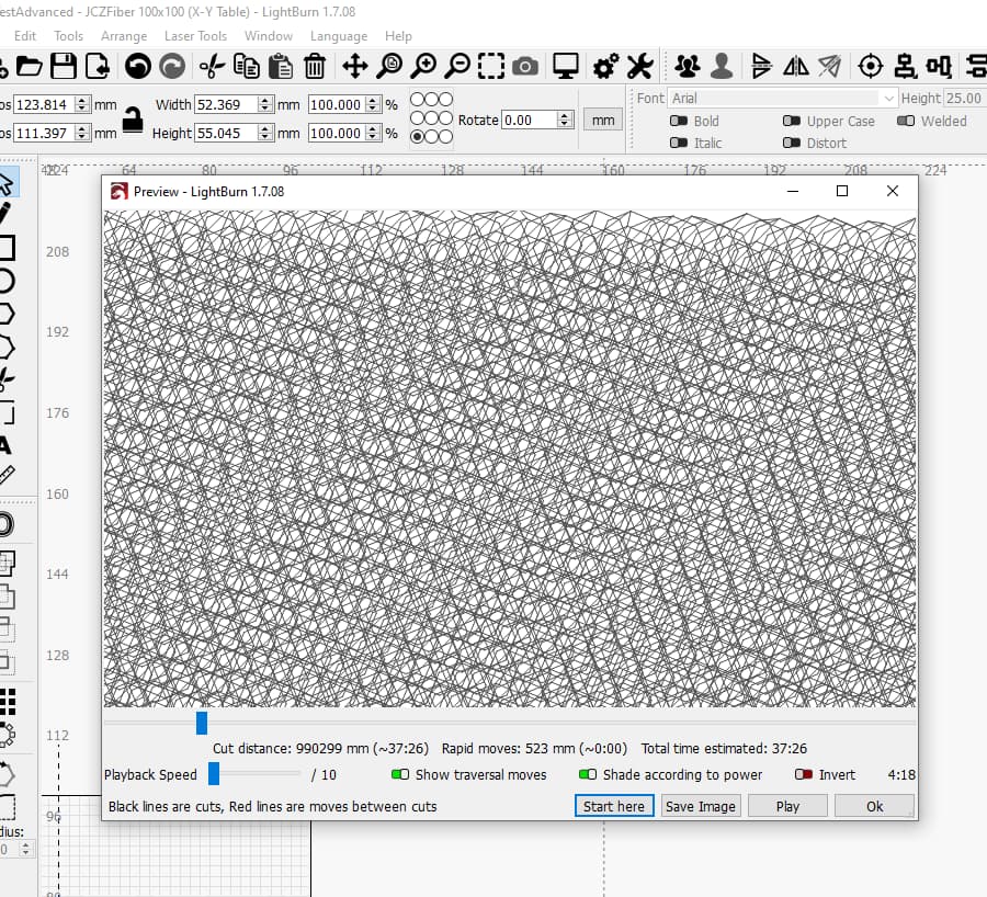 Advanced vs Beginner mode wildly different times and results - LightBurn Software Questions ...